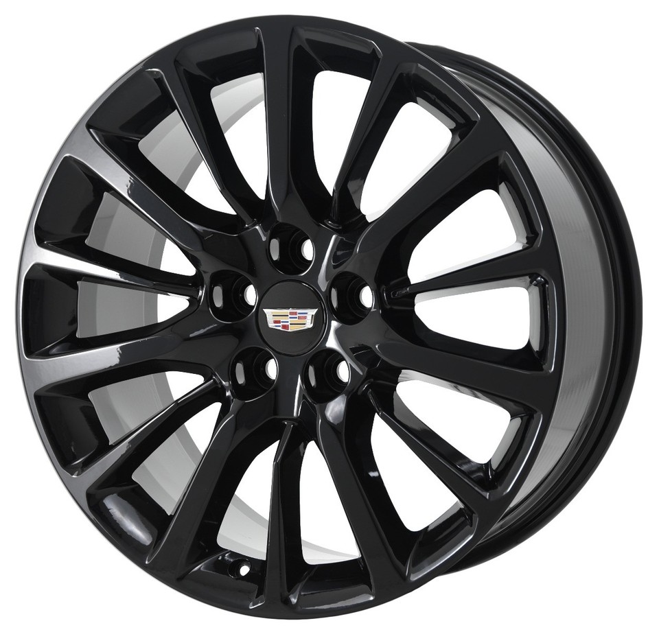 19" CADILLAC CT6 GLOSS BLACK WHEELS RIMS FACTORY OEM 4762 2016-2020 SET ...