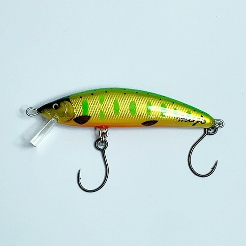 Mojo Handmade Lure Minnow Green X Orange Yellow Works No Noticeable ...