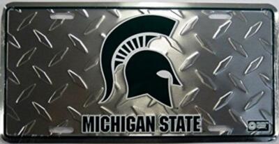 Michigan State Spartans Diamond Pattern License Plate (NEW) Metal Car ...