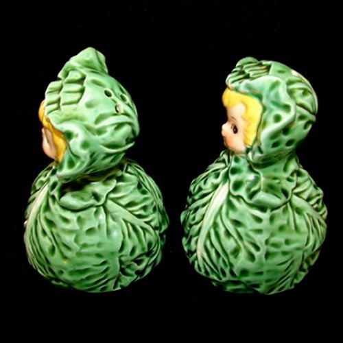Vintage LEFTON Salt & Pepper Cissy Cabbage Cuties Pixie Girl Shakers | eBay