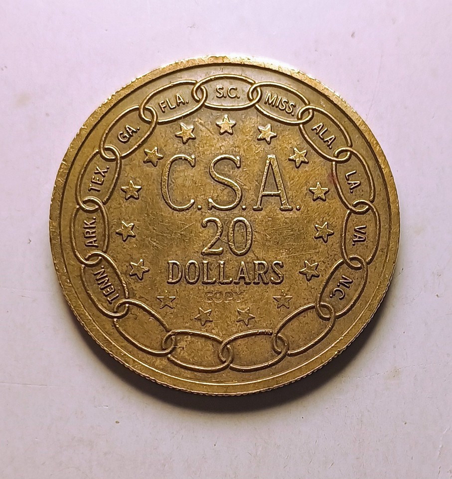 1861 Confederate States of America C.S.A 20 Dollar Coin, 12.52g | eBay