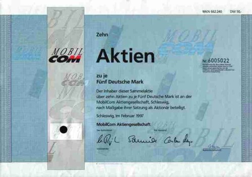 MOBILCOM AG 1997 Schleswig Büdelsdorf freenet Mobilfunk Flatrate ...