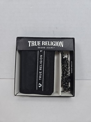 True Religion - Black Nylon Tri-fold Chain Wallet - NIB | eBay