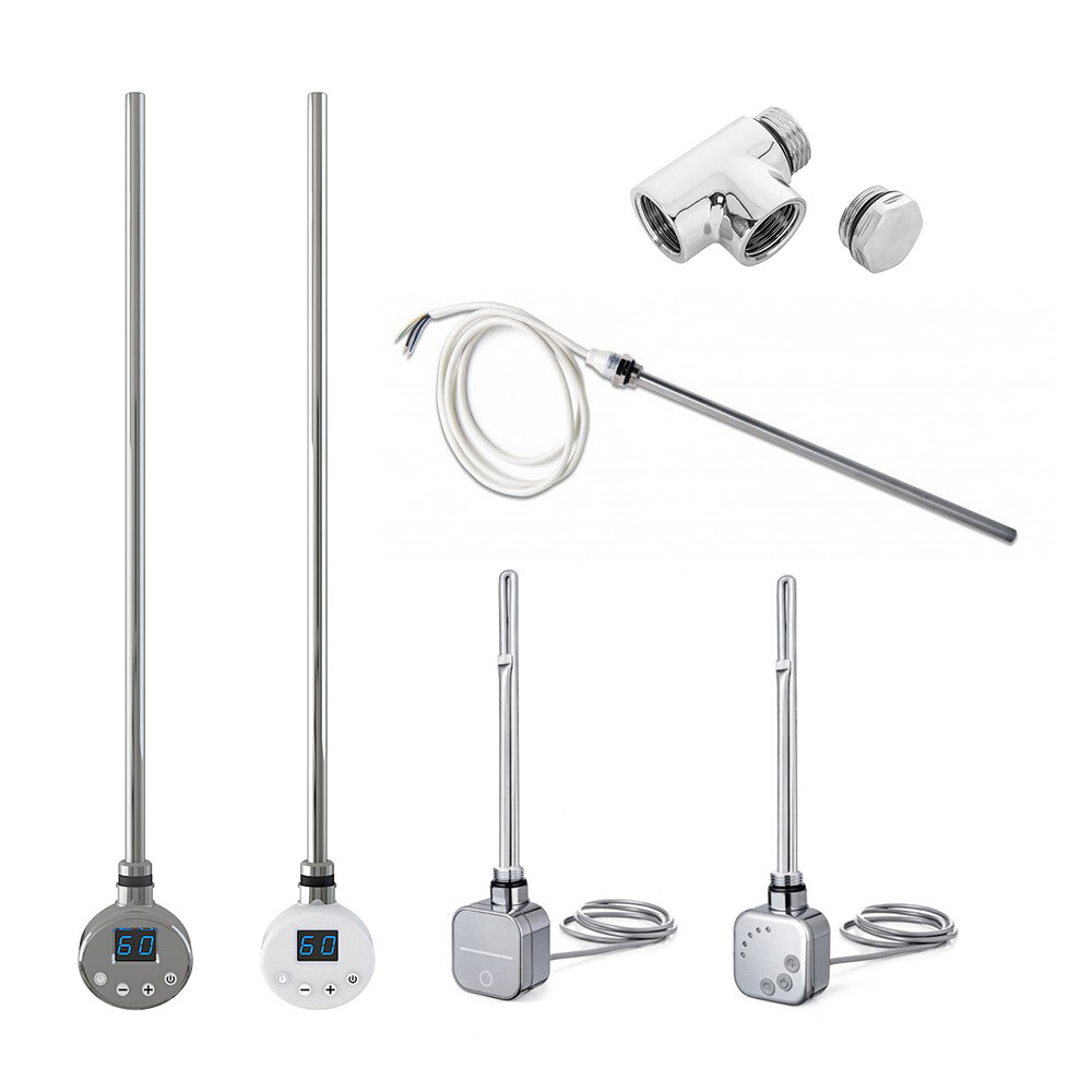 100W to 1000W Electric Heating Element Dual Fuel Towel Rail Radiator T ...