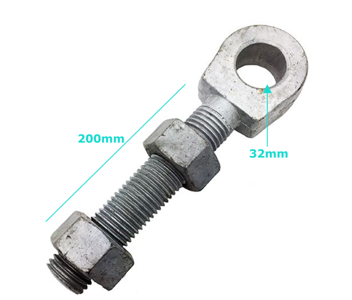 Pair of Adjustable Gate Eye Bolts +Nuts Zinc 10mm 12mm 16mm 19mm 22mm ...