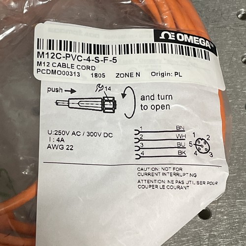omega m12c-pvc-4-s-f-5 sensor cable | eBay