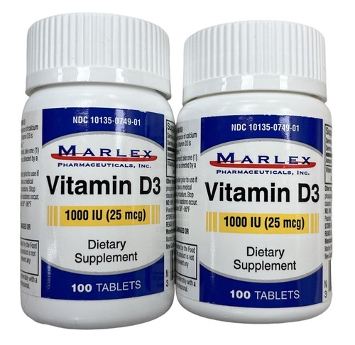 Marlex Vitamin D3 1000 IU (25mcg) 100 tablets ( 2 pack ) __ | eBay