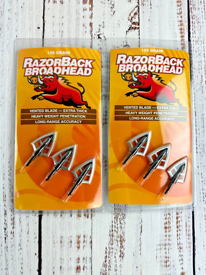 2 packages RazorBack Archery Vented Fixed Blade 125 grain Hunting ...