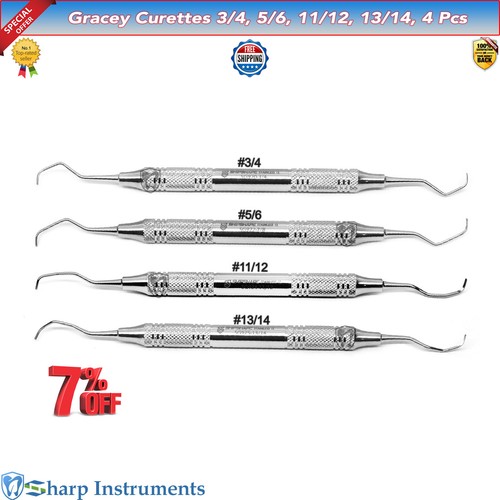Gracey Curette GR 3/4, 5/6, 11/12,13/14 Double-Ended Dental Universal ...