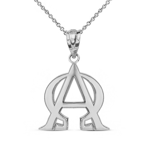 Sterling Silver Christian Alpha and Omega Jesus Christ Symbol Pendant ...