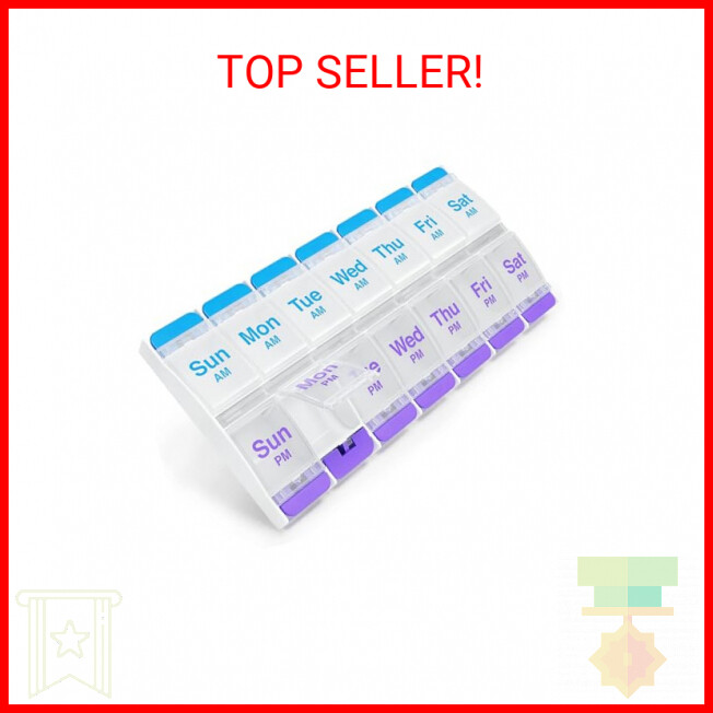 EZY DOSE Push Button (7-Day) Pill Case, Medicine Planner, Vitamin ...
