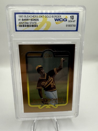 Barry Bonds 1993 Bleachers 23KT Gold Border #1 (WCG Grade 10 GEM-MT ...