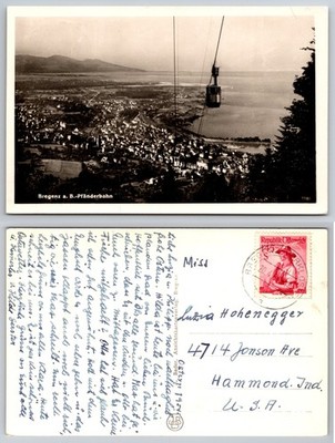 Bregenz Pfanderbahn Cable Car Lake View Postcard | eBay