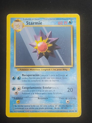 Starmie 64/102 Pokemon TCG Base Set Vintage WOTC Card Moderately Played ...
