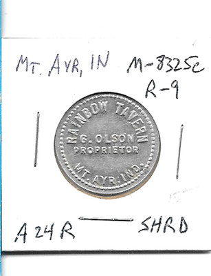 Mt. Ayr, Indiana Trade Token RAINBOW TAVERN 5¢ | eBay