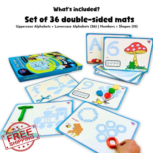 Alphabet Number Playdough Mat ABC 123 Tracing Cards Preschool Learning ...