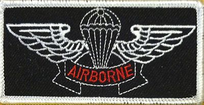 AIRBORNE WINGS Patch with Hook Adhesive fastener Military Red AIRBORNE ...