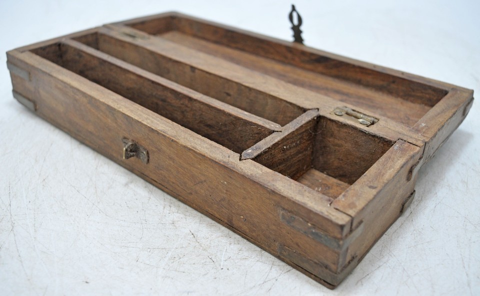 Antique Wooden Pencil Stationary Box Original Old Hand Crafted | eBay