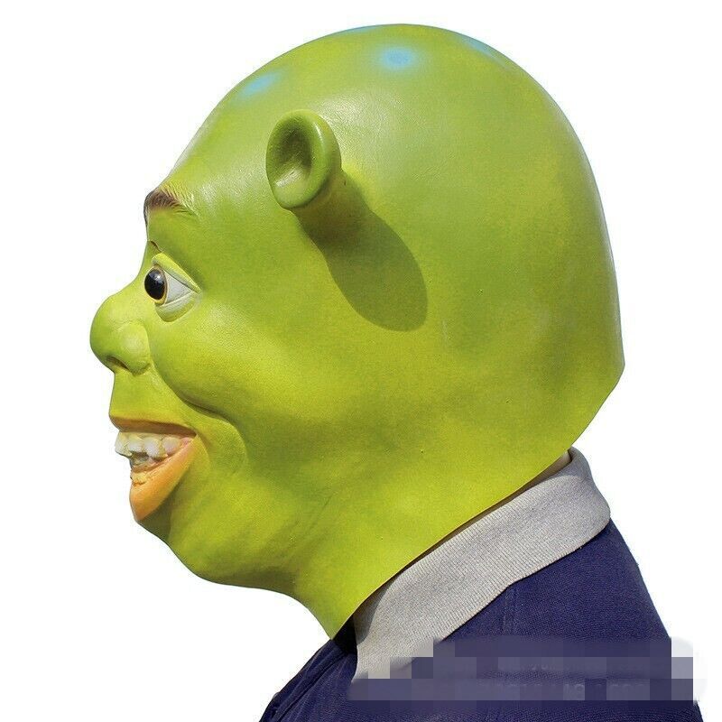 Masquerade Halloween Latex Fancy Shrek Head Mask Creepy Party Cosplay ...