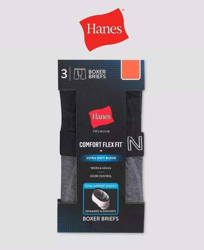 Hanes Men's 3-PK Premium Comfort Flex Fit Total Support Pouch Boxer ...