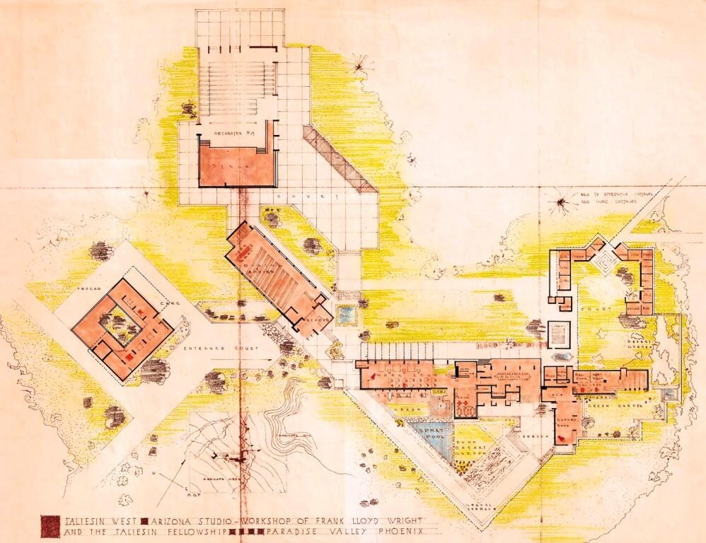 Rendering Frank Lloyd Wright Blueprint