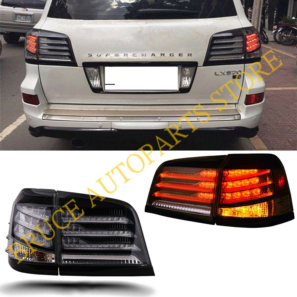 Smoke Black LED Tail Lights Rear Lamps Set of 4Pcs For Lexus LX570 2012 ...