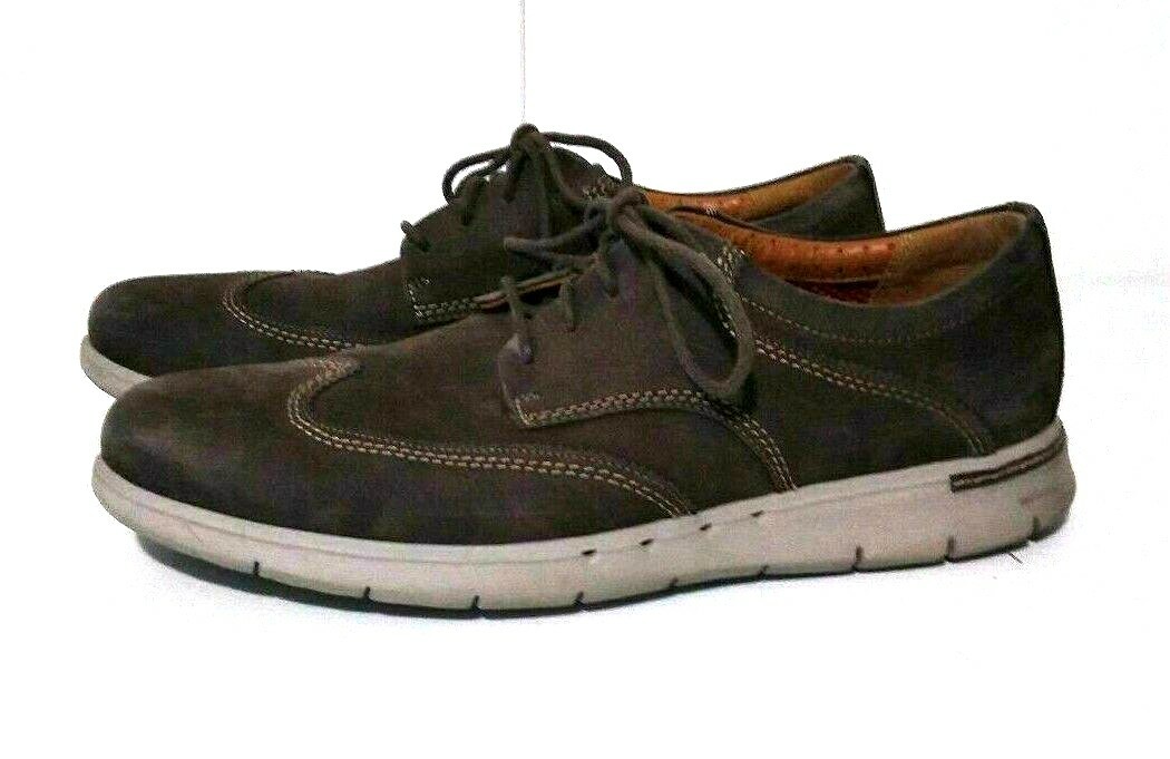 Mens Clarks Unstructured Shoes Oxfords Wingtip Style 1825 Suede Brown ...