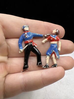 1930’s Enameled Apache Dancers Pin Brooch 1.75 In Tall 1 5/8’’ Wide ...