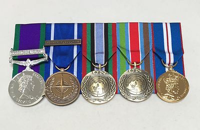 Court Mounted Full Size Medals, GSM N Ireland, IFOR, UN Rwanda & Bosnia ...