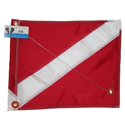 JCS Nylon Boat Dive Flag w/ Brass Grommets & Steel Spring Wire ...