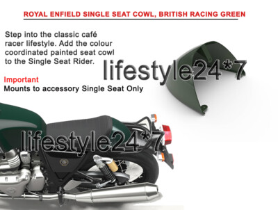 "British Green Single Seat Cowl" Genuine Royal Enfield GT & Interceptor ...