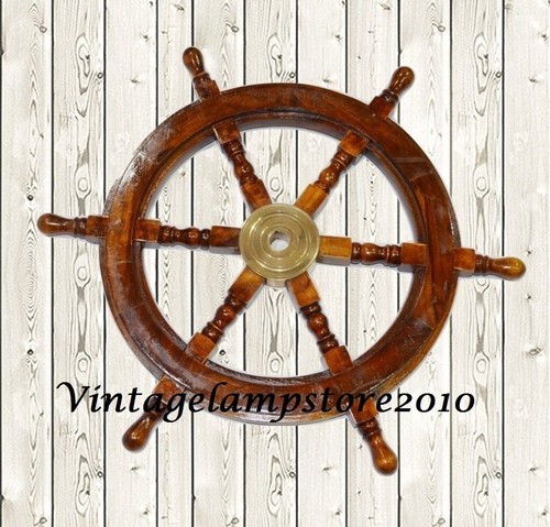 Captains Ship wheel Ships Wheel Steering Helm Vintage Wooden Maritime ...