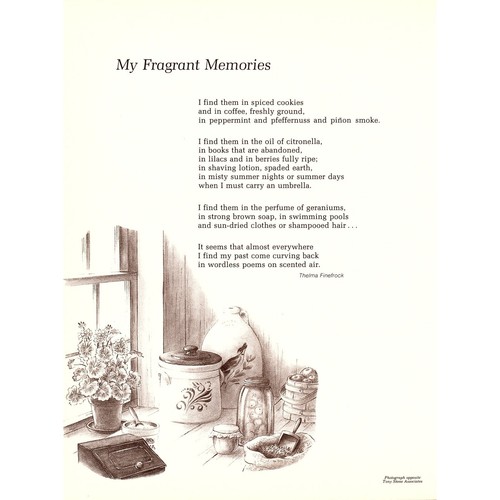 My Fragrant Memories Thelma Finefrock 1970s Poem Retro Kitsch Wall Art ...