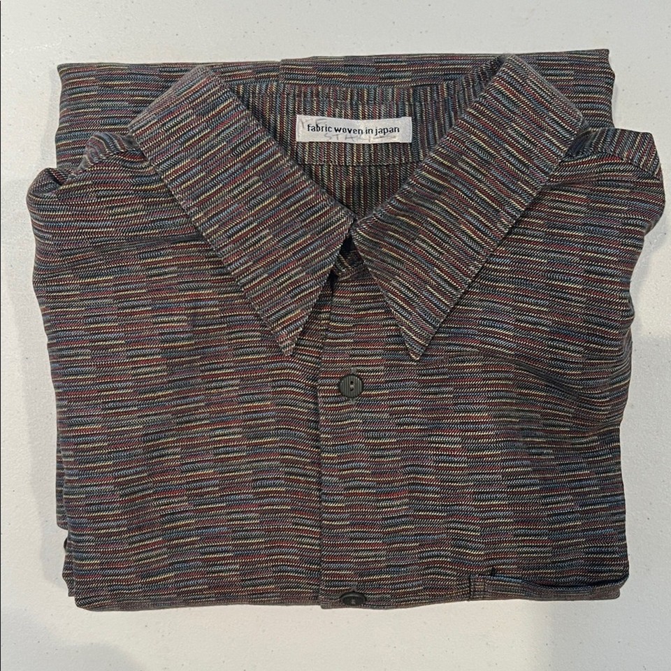 Vintage JHANE BARNES Men's Casual Moody Abstract Cotton Button Down ...