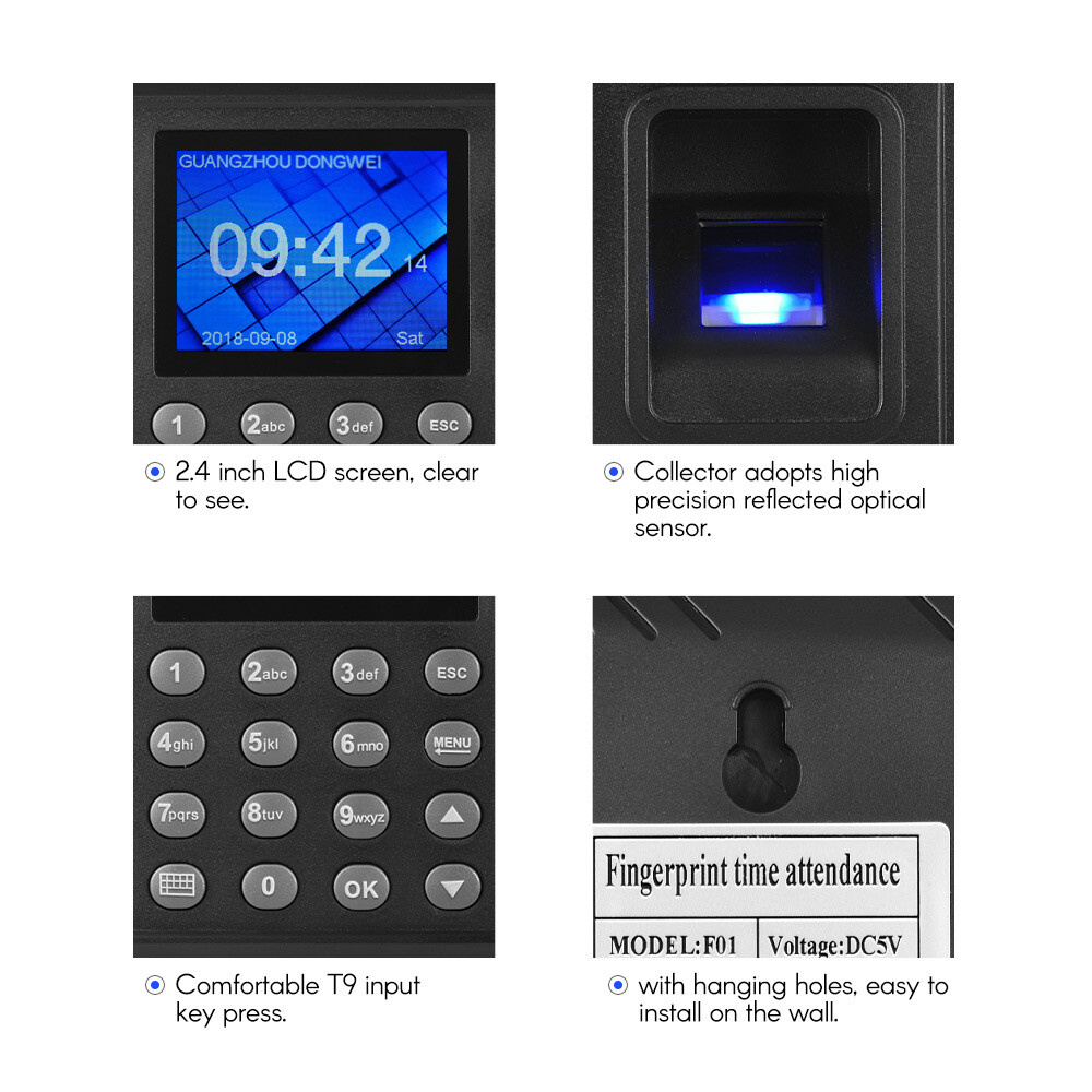 Time Clock Sanpyl Biometric Fingerprint Attendance Machine Time ...