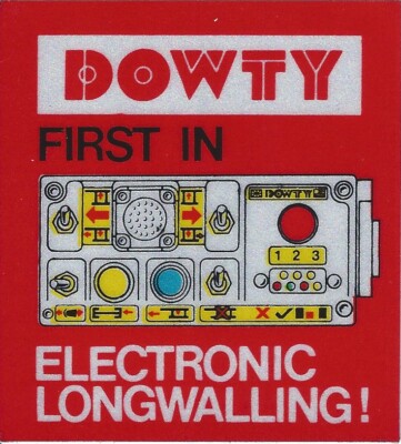 Dowty Electronic Longwalling Vintage Unused Mining Hard Hat Decal ...