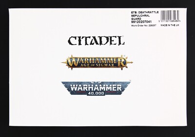 Warhammer 40K Age of Sigmar Deathrattle Sepulchral Guard 7-Citadel ...