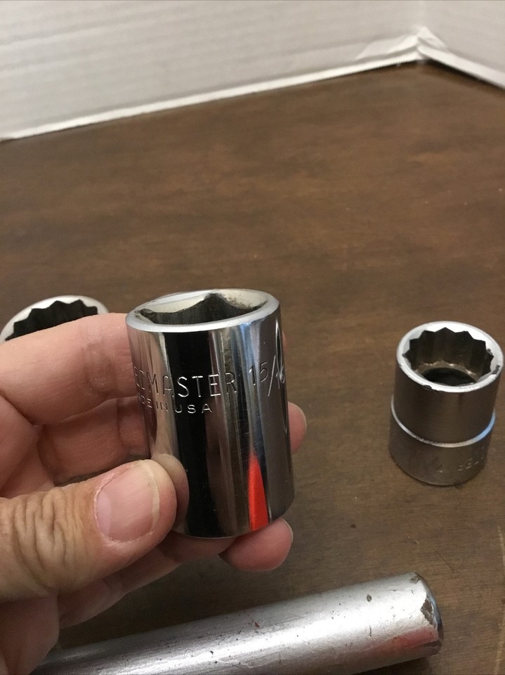 3/4” Drive 12 Pt Socket Set Indestro W/ Slide T-Bar Breaker Extensions ...