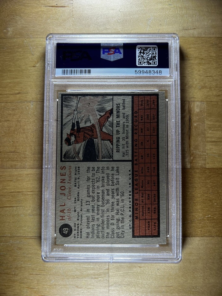 1962 TOPPS #49 Hal Jones Rookie Cubs RC PSA 6 EX MT SET BREAK | eBay
