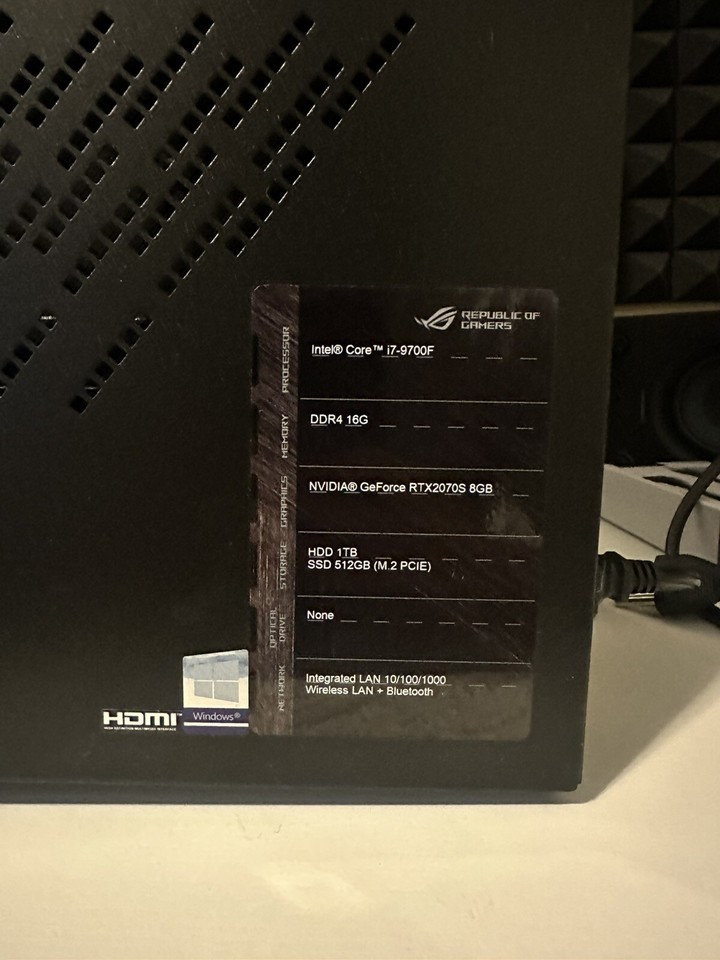 ASUS ROG G15CX-B10 (2TB HDD, 512 SSD, Intel Core 7-9700K, 3.6 GHz, 16 ...