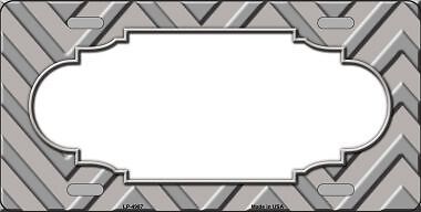 Grey Light Grey Scallop Chevron Metal Novelty License Plate Tag LP4987 ...