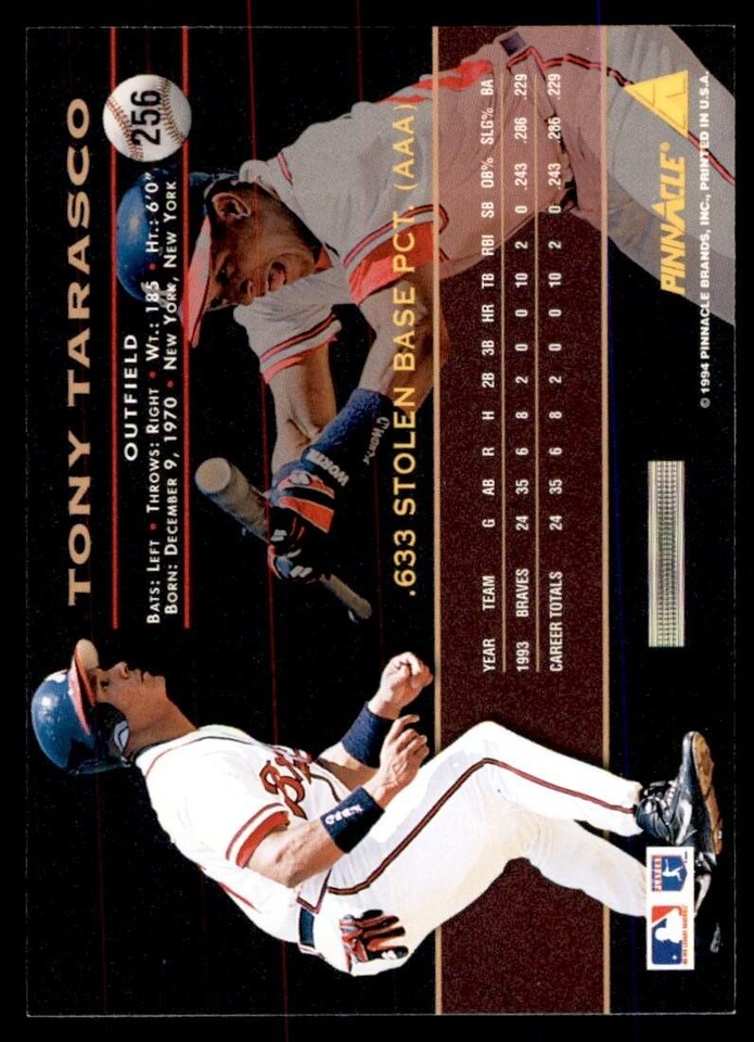 1994 Pinnacle Tony Tarasco Atlanta Braves #256 | eBay