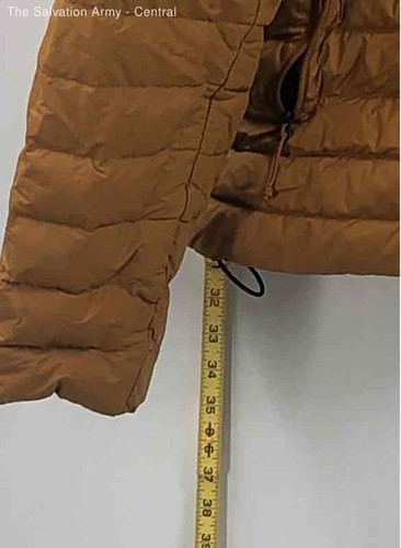 The North Face Mens Tan Black Colorblock Long Sleeve Puffer Jacket Size ...