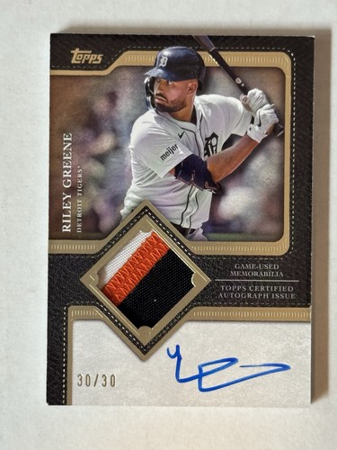 2025 Topps Update Riley Greene Flagship Autograph & Game Used Jersey ...