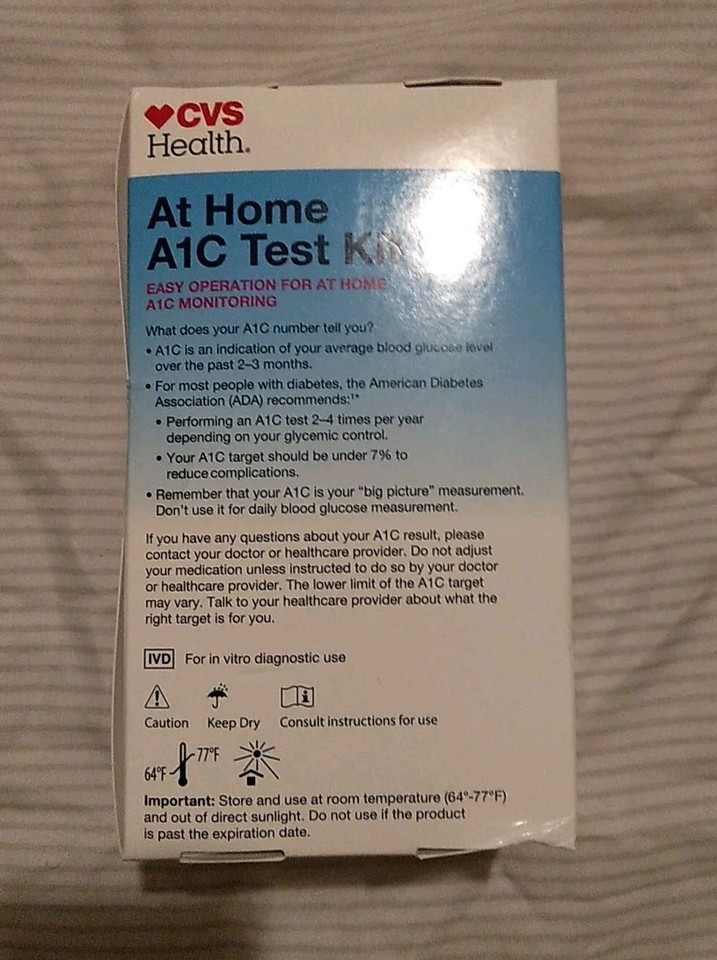 CVS Health At Home A1C Test Kit 50428350423 | eBay