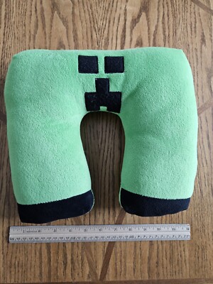 Minecraft Green Plush Neck Pillow Creeper Soft Stuffed Animal Toy 12" X ...