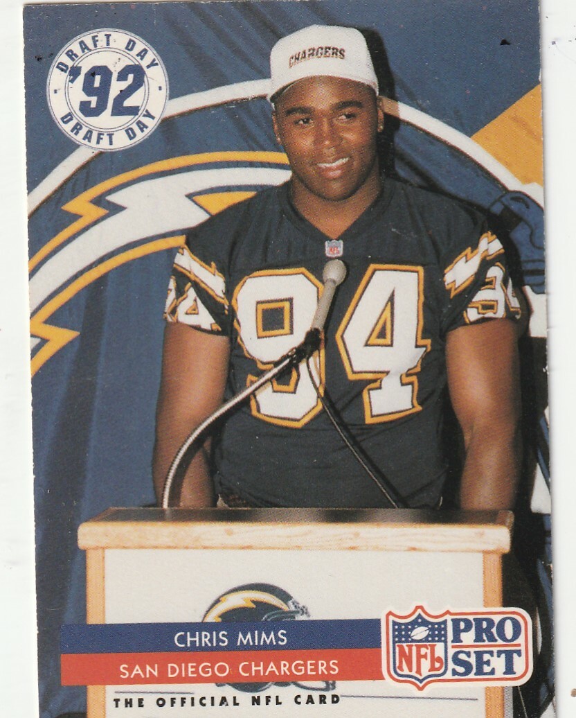 FREE SHIPPING-MINT-1992 Pro Set Draft Day Chris Mims #30 Rookie CHARGERS | eBay