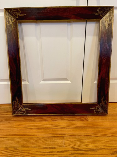 American 19th Century Folk Art Flat Canted Picture Frame Original Paint ...