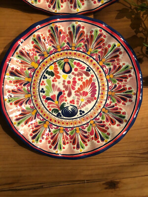 Pottery Barn Set 4 Del Sol Salad Plate ~ Roses | eBay