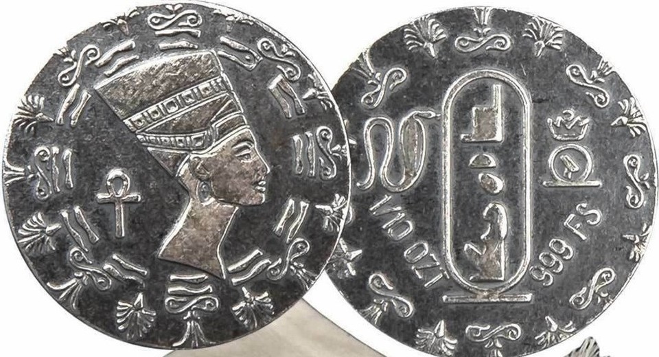 1/10 oz .999 Pure Silver Round Bullion Egyptian Queen Nefertiti UNC. #2 ...